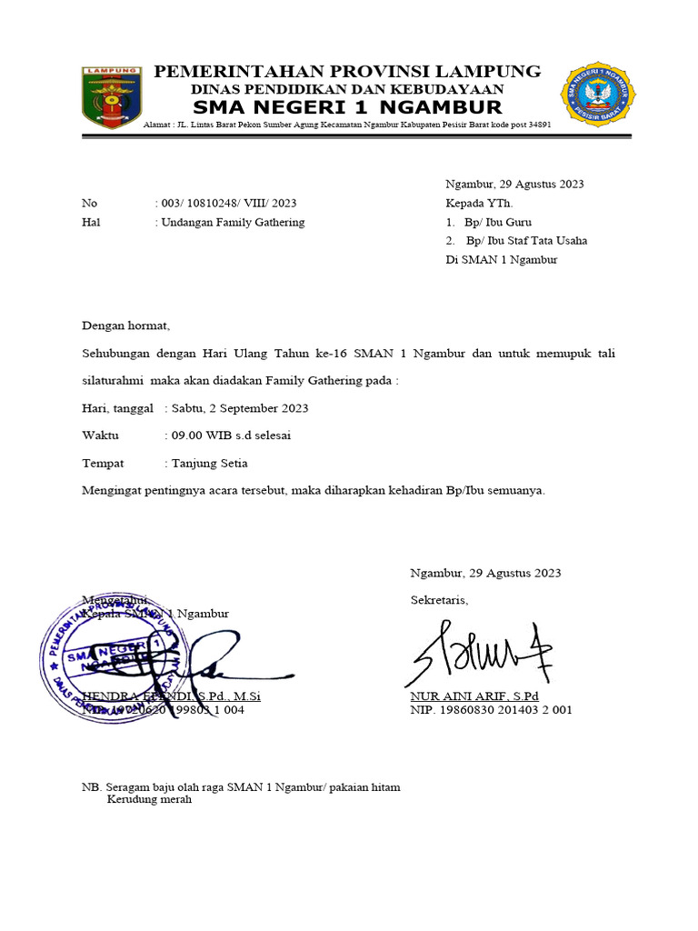 Undangan Family Gathering | PDF