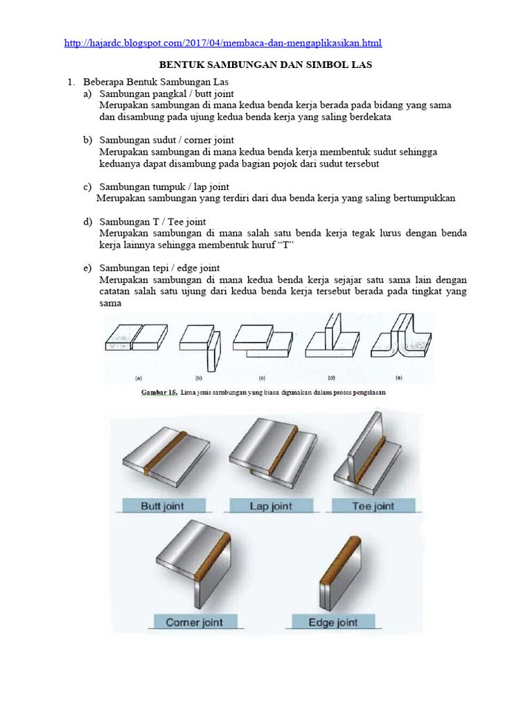Materi 4 BENTUK SAMBUNGAN DAN SIMBOL LAS | PDF