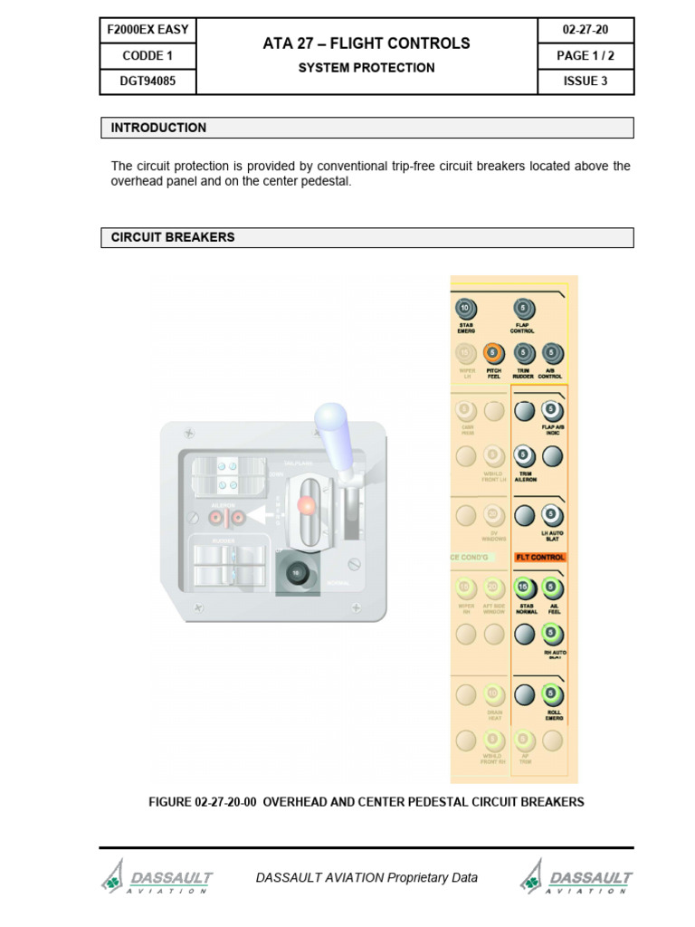 Falcon_200DX_FLT_CTLS_OPS | PDF | Flight Control Surfaces | Aircraft Flight Control System