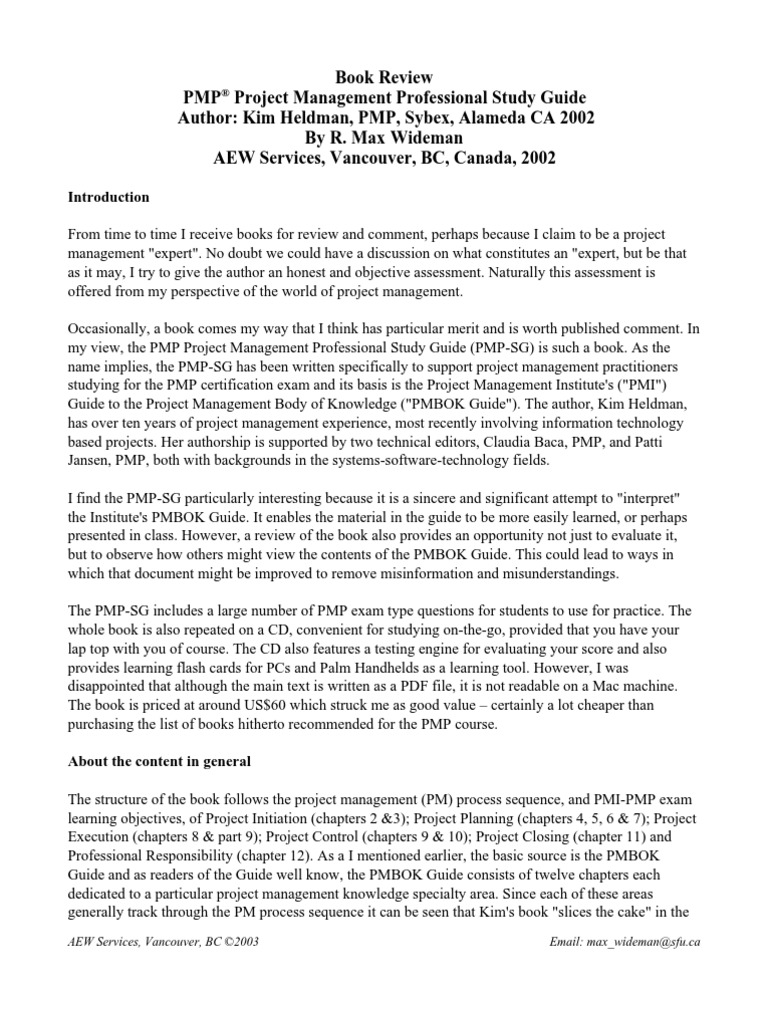 Study Guide | PDF | Project Management | Project Management Professional