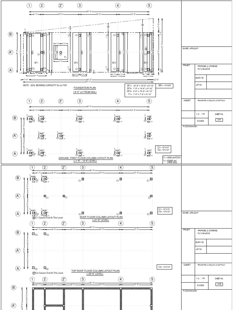 2 Storeyed RCC Building (8.5.2023) Structure | PDF | Geotechnical ...
