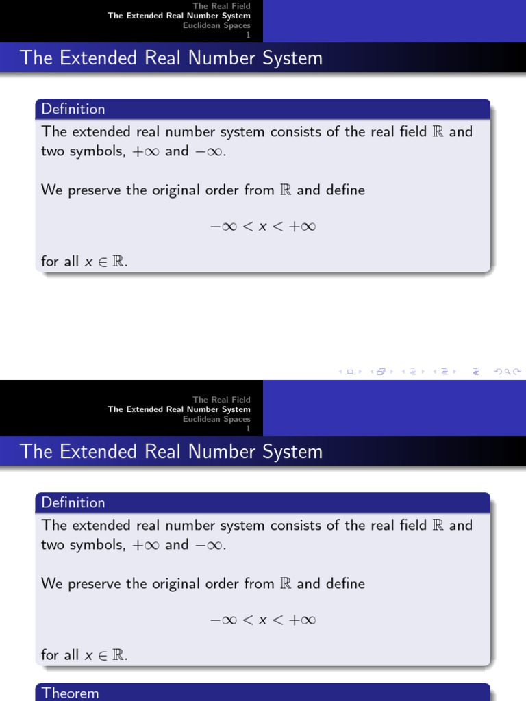 The Extended Real Number System | PDF | Teaching Methods & Materials