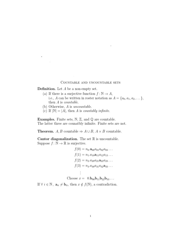 The Countable and Uncountable Sets | PDF | Teaching Methods & Materials | Science & Mathematics