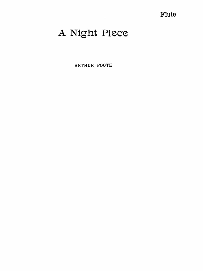 A Night Piece Parts - Arthur Foote | PDF
