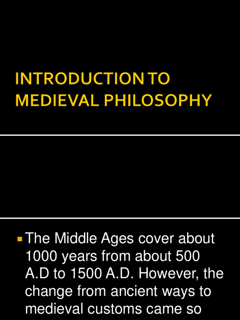 3 Introduction To Medieval Philosophy | PDF | Middle Ages | Peasant