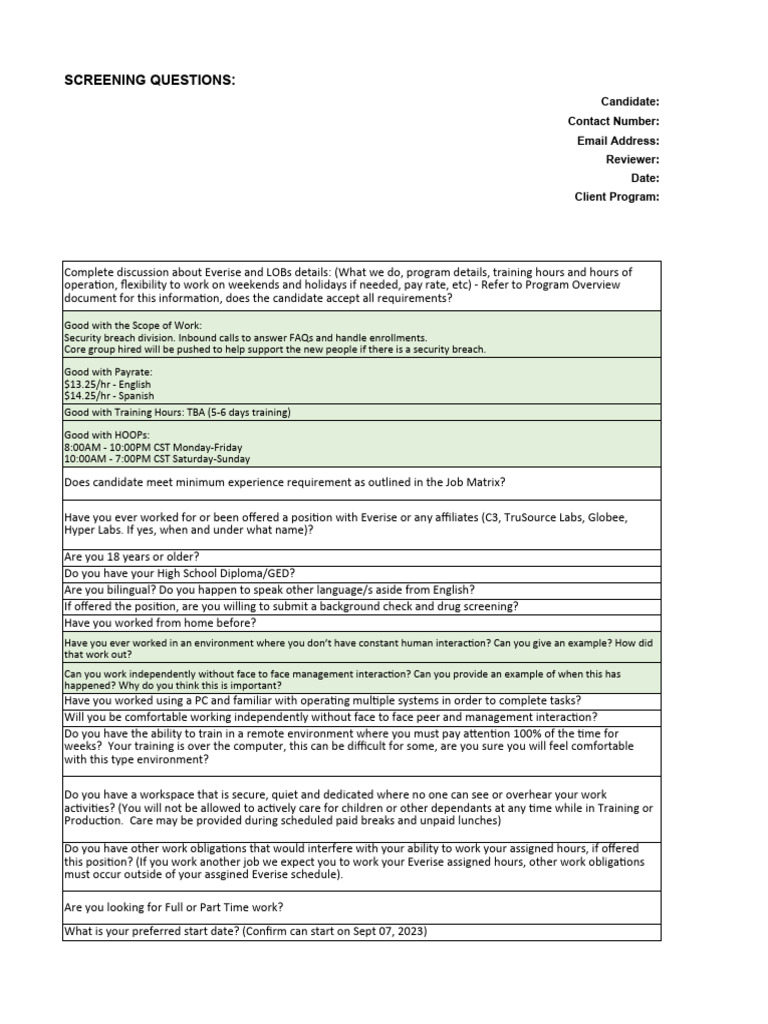 Experian Screening and Interview Questions | PDF | Computer Monitor ...