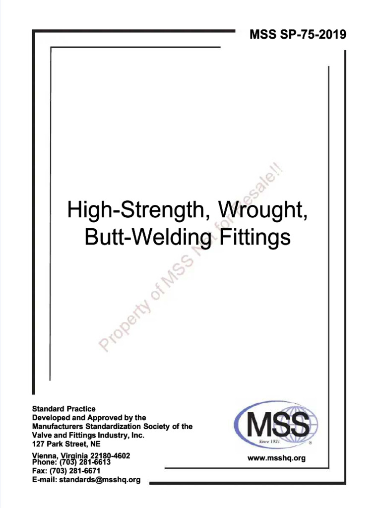 MSS SP 75 | PDF | Pipe (Fluid Conveyance) | Mechanical Engineering