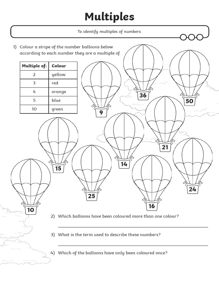 Multiples Differentiated Maths Activity Sheet | PDF | Multiplication ...