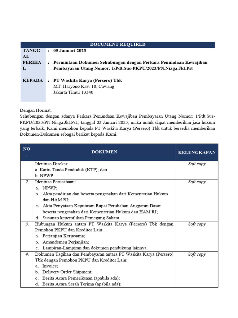 Docreq PKPU WSKT | PDF