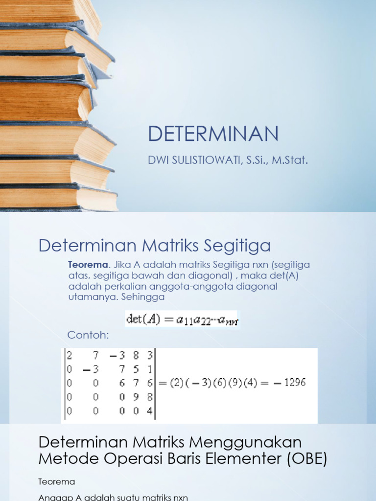Sifat dan Teorema Determinan Matriks | PDF