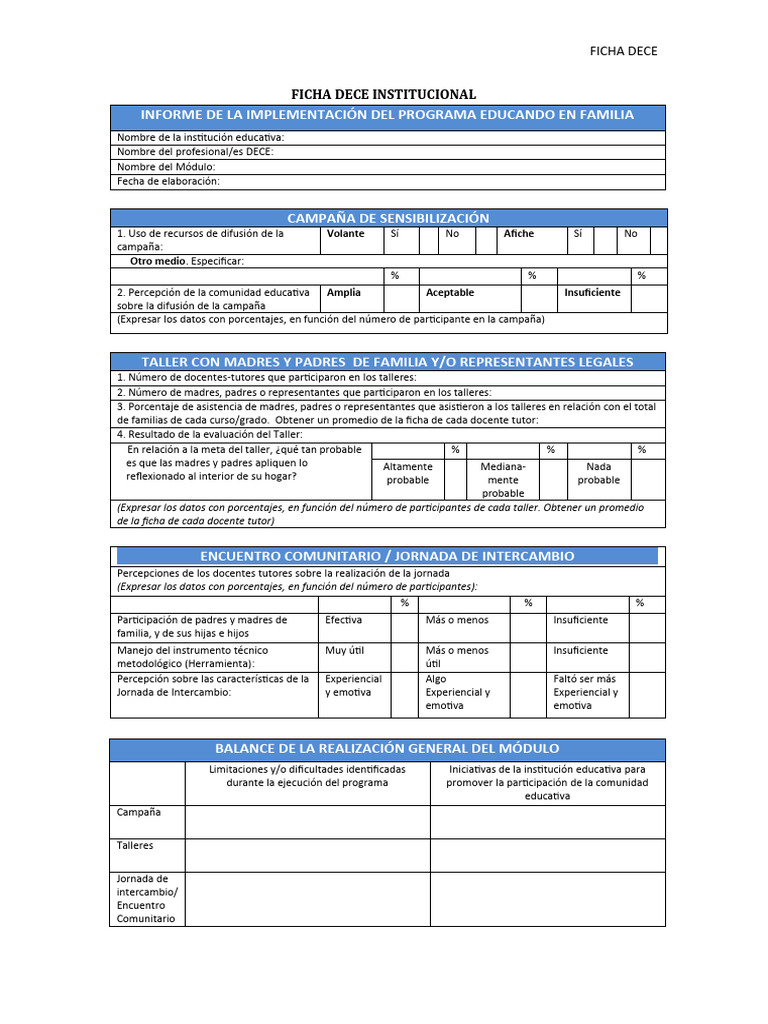 Fichas información_equipo DECE. | PDF