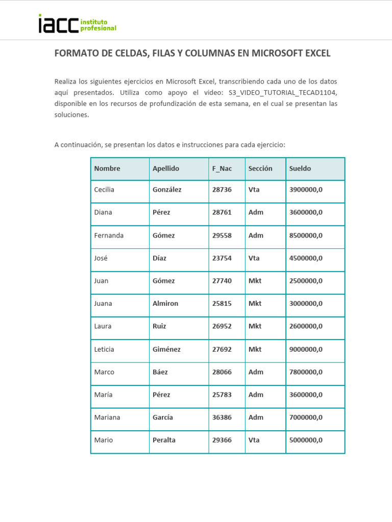 Formato de Celdas en Excel: Guía Práctica | PDF | Microsoft Excel | Informática