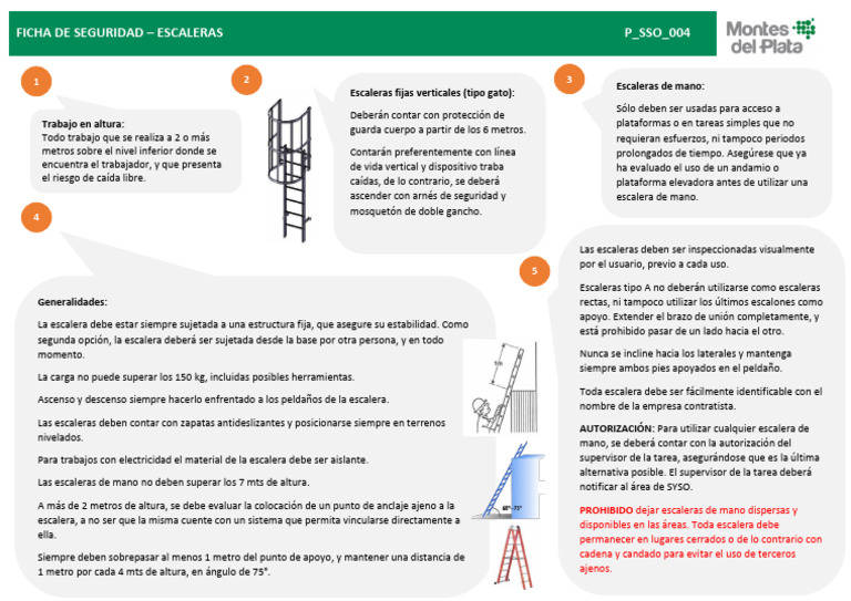 Ficha de Seguridad - Escaleras | PDF | Escalera | Escalera