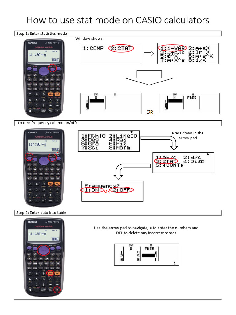 How To Use Stat Mode On CASIO Calculators (Adv.) | PDF | Mode ...