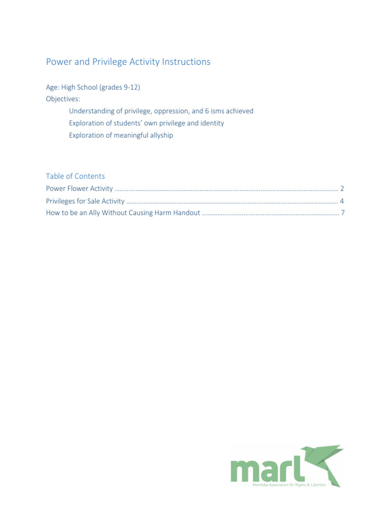 High School Privilege & Allyship Guide | PDF | Social Science