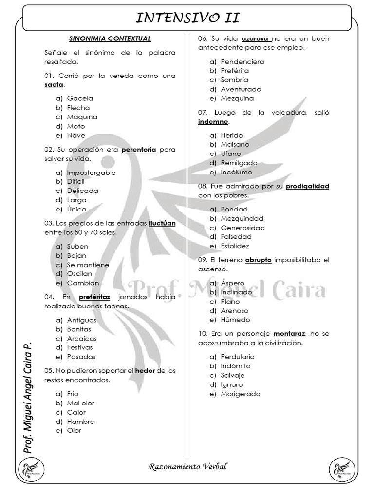Sinónimos y antónimos en contexto | PDF