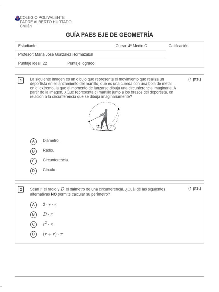 GUIA GEOMETRIA 1 | PDF | Matemática Elemental | Geometria clasica