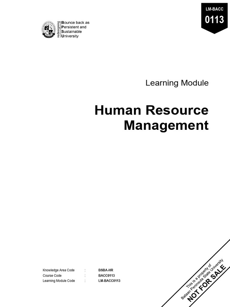HRM Learning Module (Updated) | PDF | Human Resource Management | Recruitment