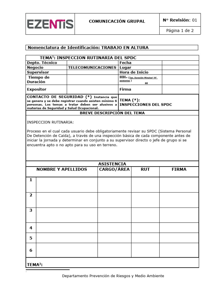Charla 5 Min Inspecciones de SPDC | PDF