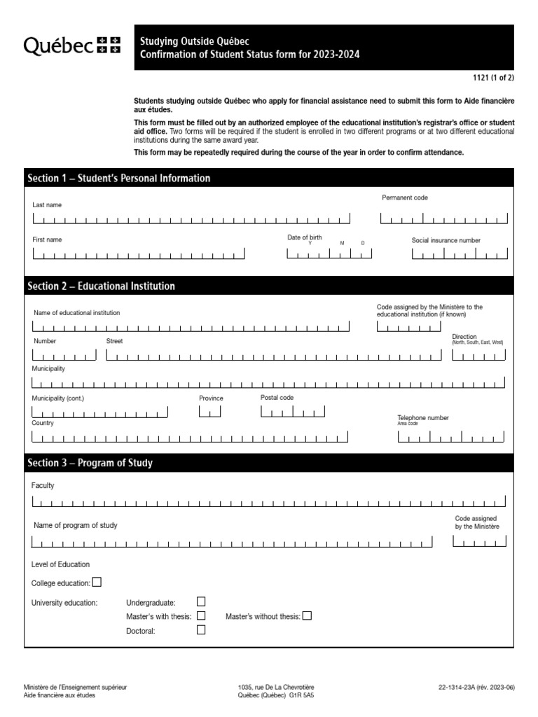 1121 Outside Quebec 2023 2024 | PDF | Higher Education | Vocational ...