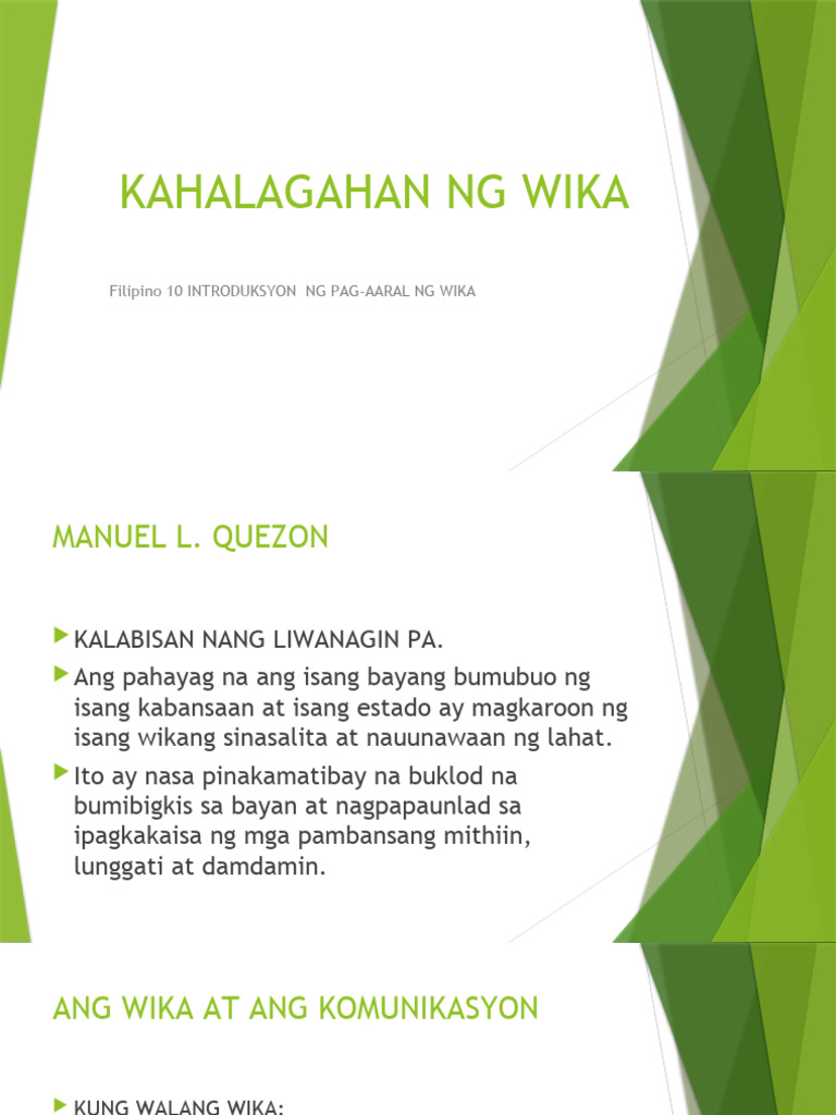 Fil10 1 Kahalagahan NG Wika | PDF