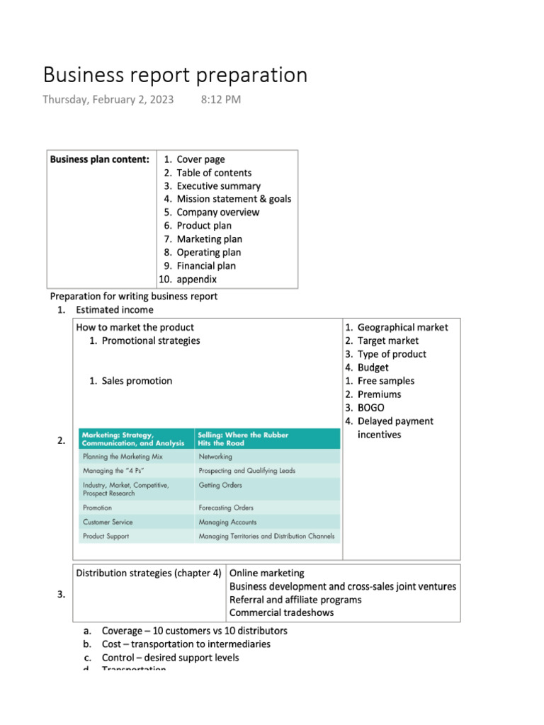 Business Report Preparation | PDF