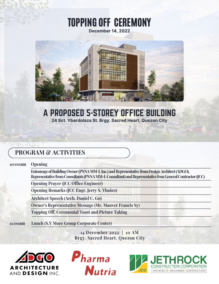 Topping Off Ceremony Program Pdf
