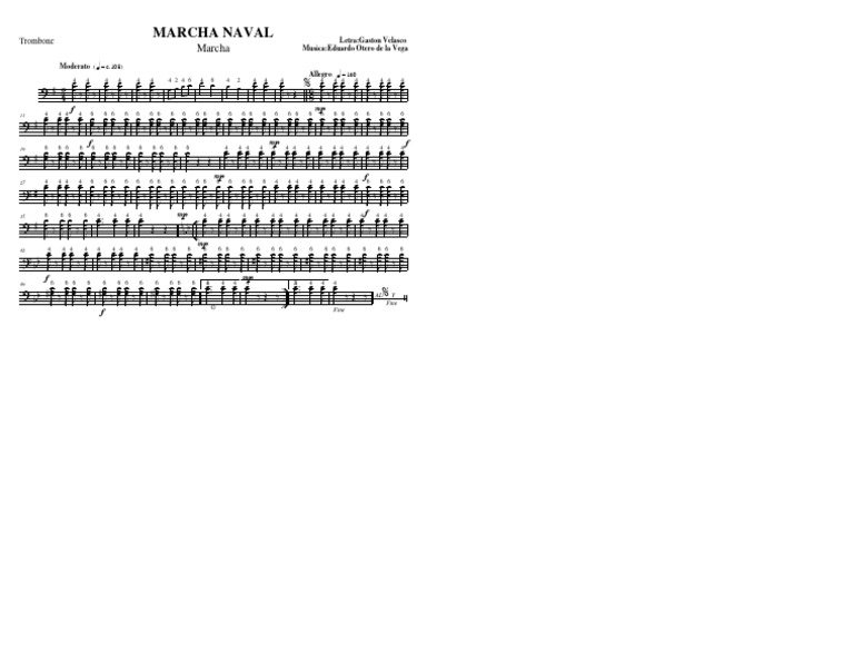 MARCHA NAVAL - Trombone | PDF