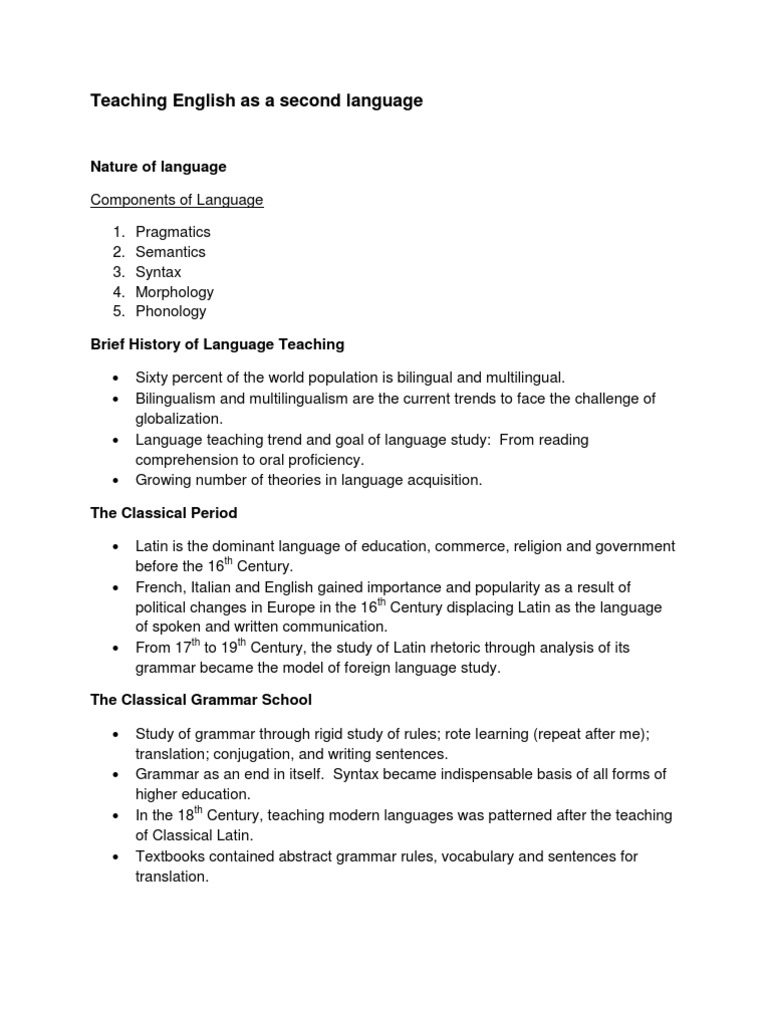 TESL | PDF | Language Education | Learning