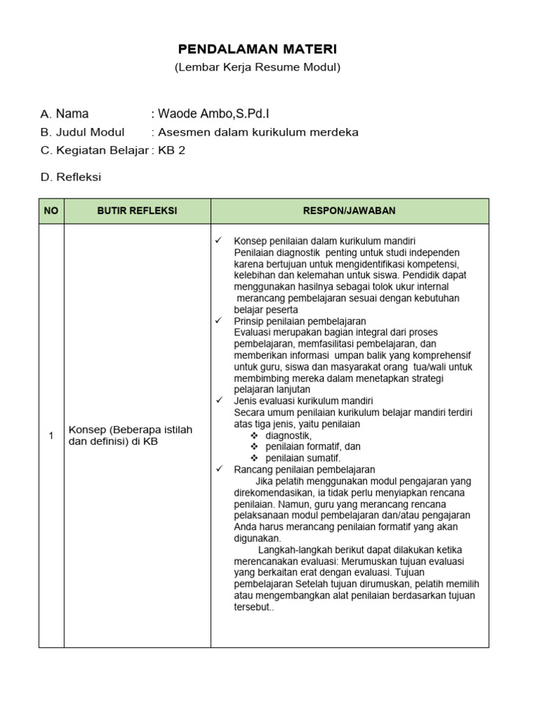 Asesmen Dalam Kurikulum Merdeka KB 2 | PDF Asesmen Dalam Kurikulum Merdeka KB 2 | PDF