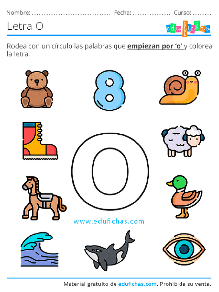 Letra o - Imagenes | PDF