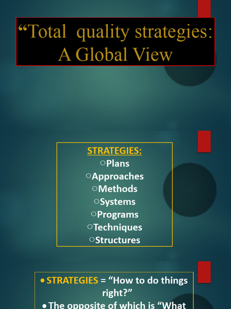 Total Quality Strategies | PDF | Psychology | Psychological Concepts
