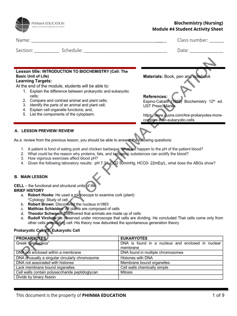 Bio 024 - Session 4 Sas Nursing (New Format) - Watermark | PDF