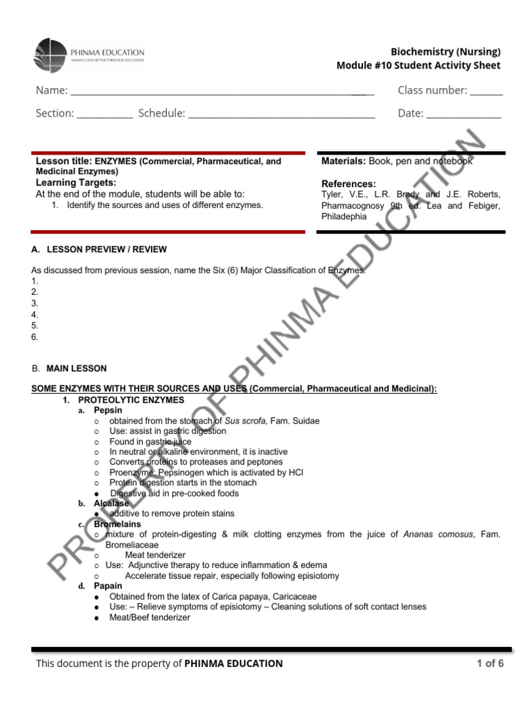 Bio 024 - Session 10 Sas Nursing (New Format) - Watermark | PDF