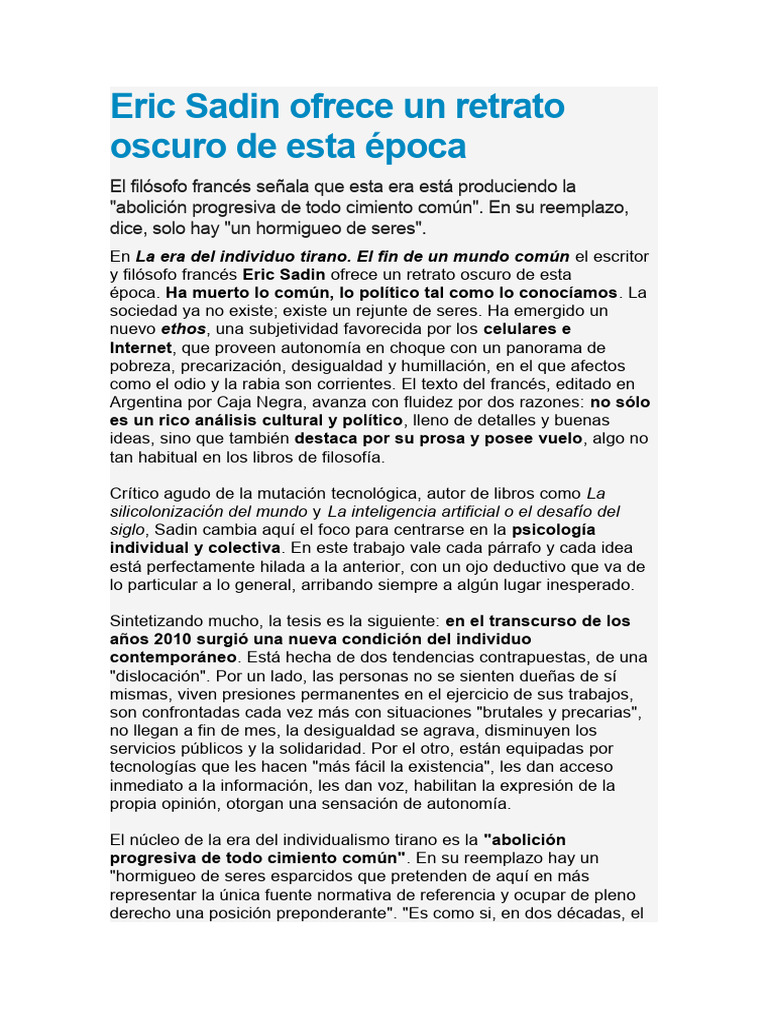 TP Filosofia Sadin - Byung Chul Han - Forte | PDF | Sociología | Felicidad