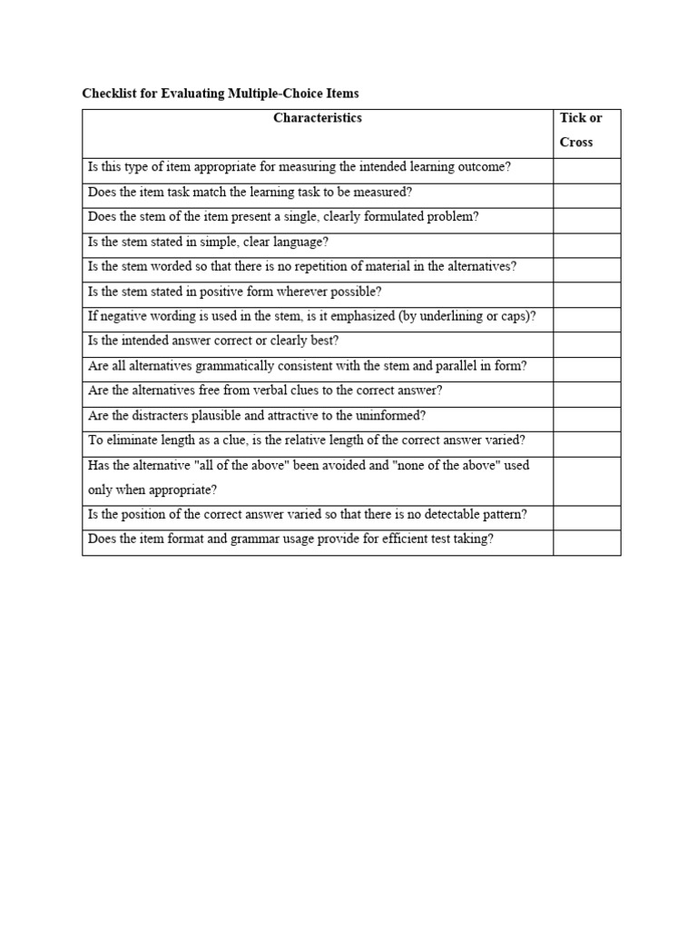 Educator's Guide to Test Item Evaluation | PDF | Question | Multiple Choice