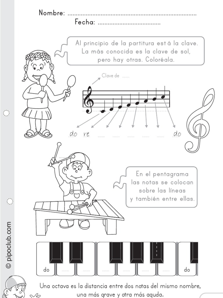 Hoja De Trabajo De Clave De Sol