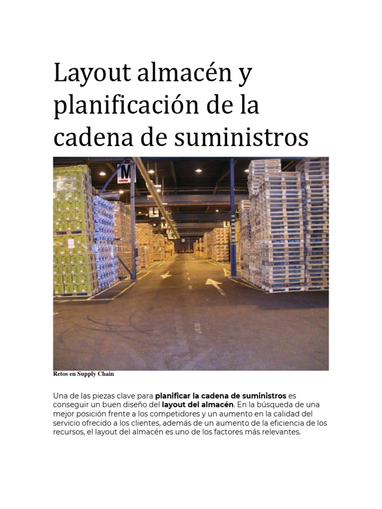 Layout | PDF | Almacén | Logística
