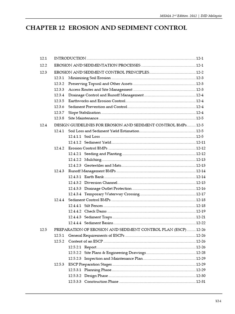 Chapter 12 - Erosion and Sediment Control | PDF