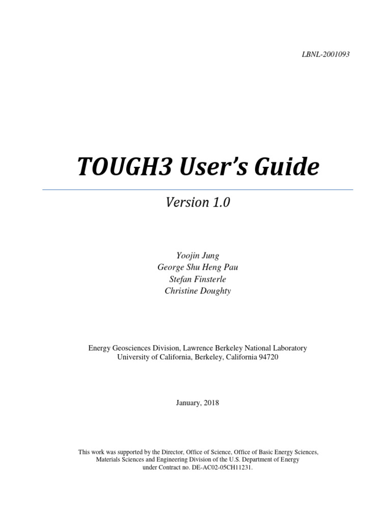 TOUGH3 Users Guide v2 | PDF | Technology & Engineering