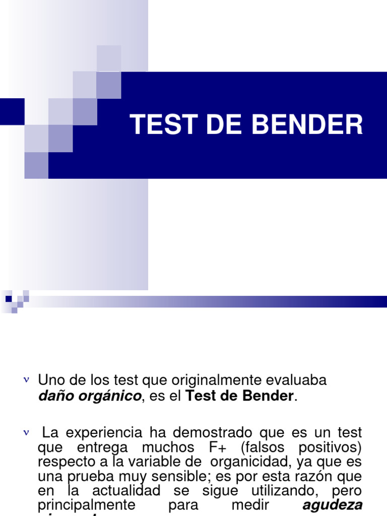 Presentación Test de Bender | PDF | Percepción | Procesos mentales