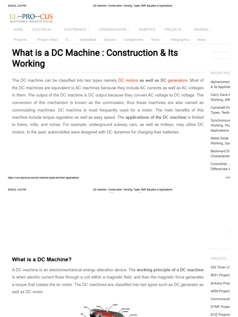 DC Machine - Construction, Working, Types, EMF Equation & Applications ...