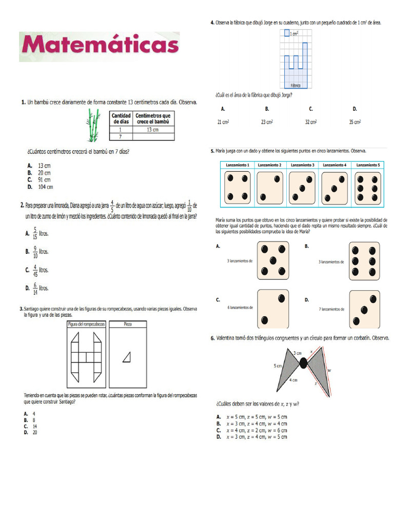 matematicas 5 grado | PDF