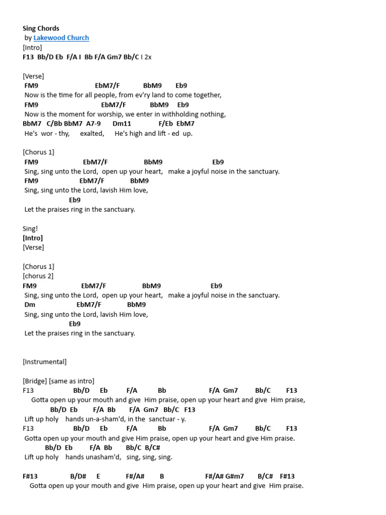 Sing Chords | PDF | Song Structure | Musical Forms