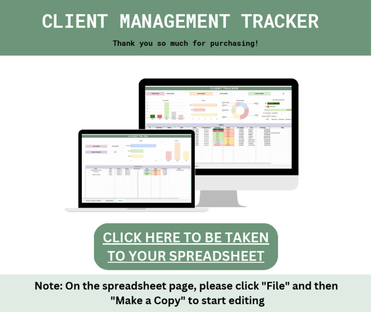 Client Management Tracker - Spreadsheets PH | PDF