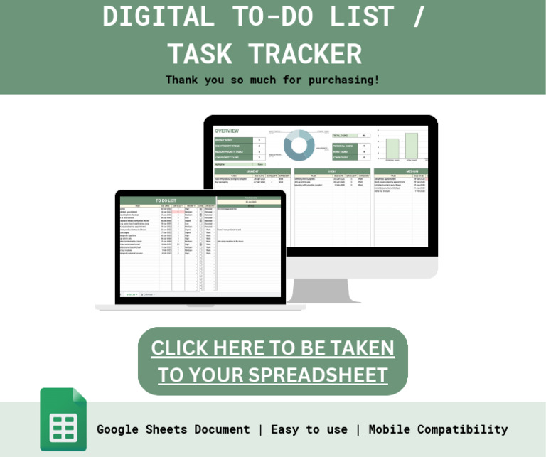 To Do List Tracker - Spreadsheets PH | PDF
