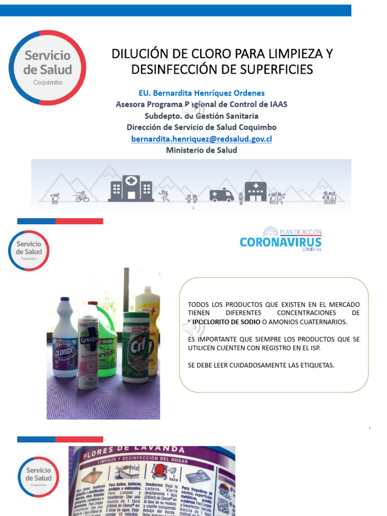 Dilución de Cloro para Limpieza y Desinfección de | PDF | Hogar, jardinería y bricolaje | Salud ...