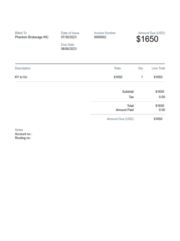 Broker Invoice | PDF