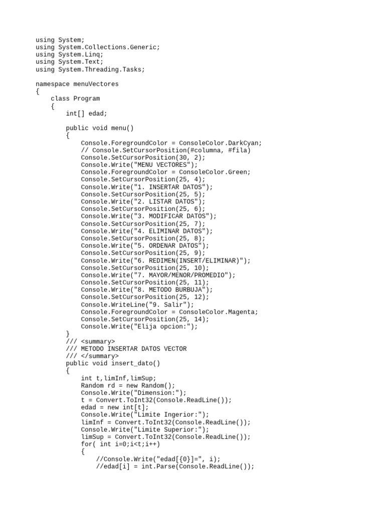 Menu Vector | PDF | Computer Programming | Software Engineering
