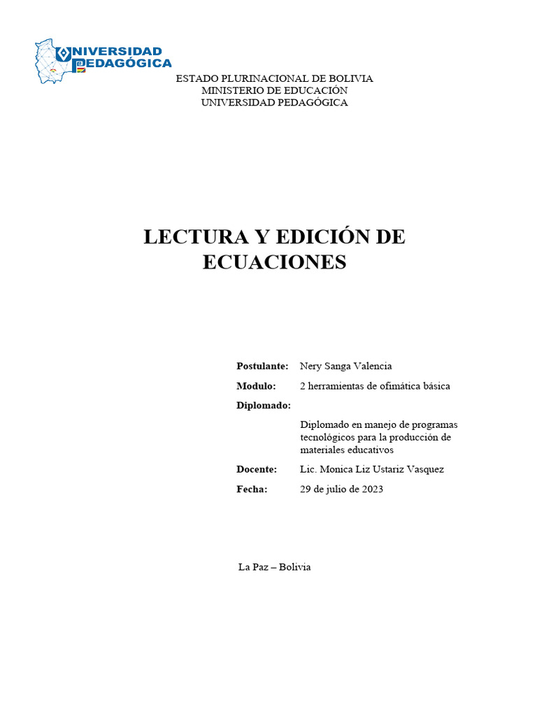 Sanga Nery - Actividad 1 Semana 2 Modulo 2 | PDF